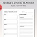 Printable Weekly Planner Weekly Vision Planner Productivity Planner ...