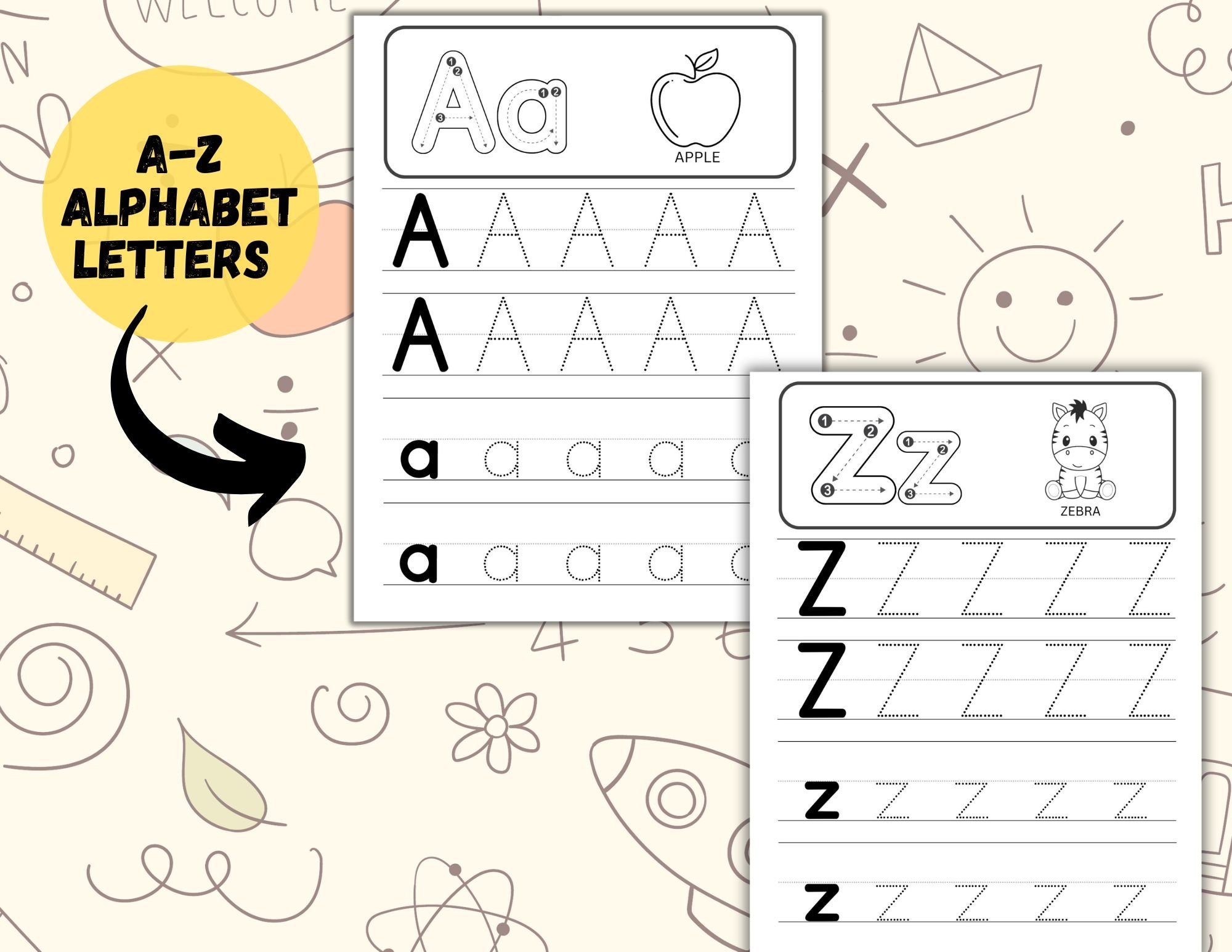 27 Printable Alphabet Tracing Coloring Pages Alphabet Tracing Worksheet ...