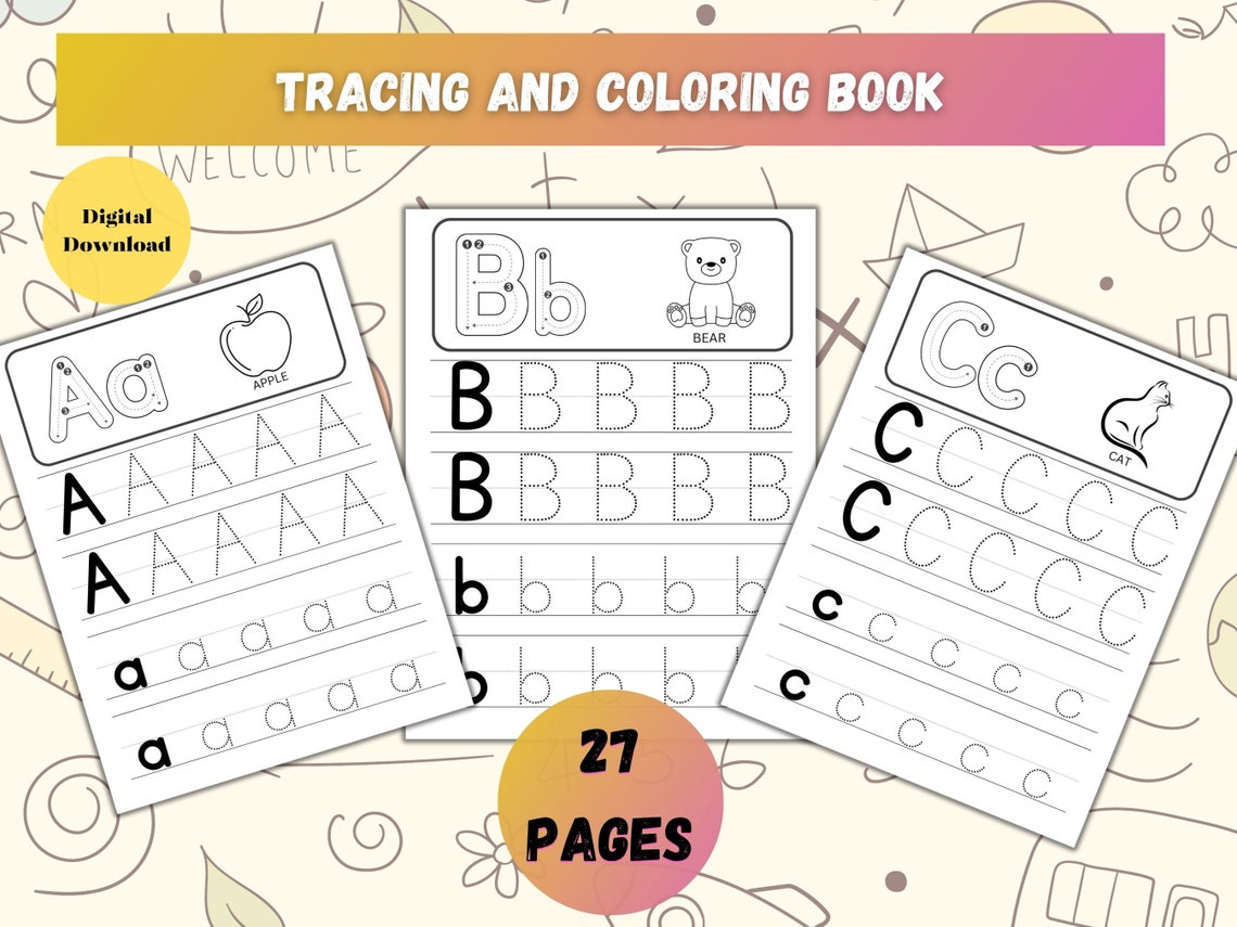 27 Printable Alphabet Tracing Coloring Pages Alphabet Tracing Worksheet ...