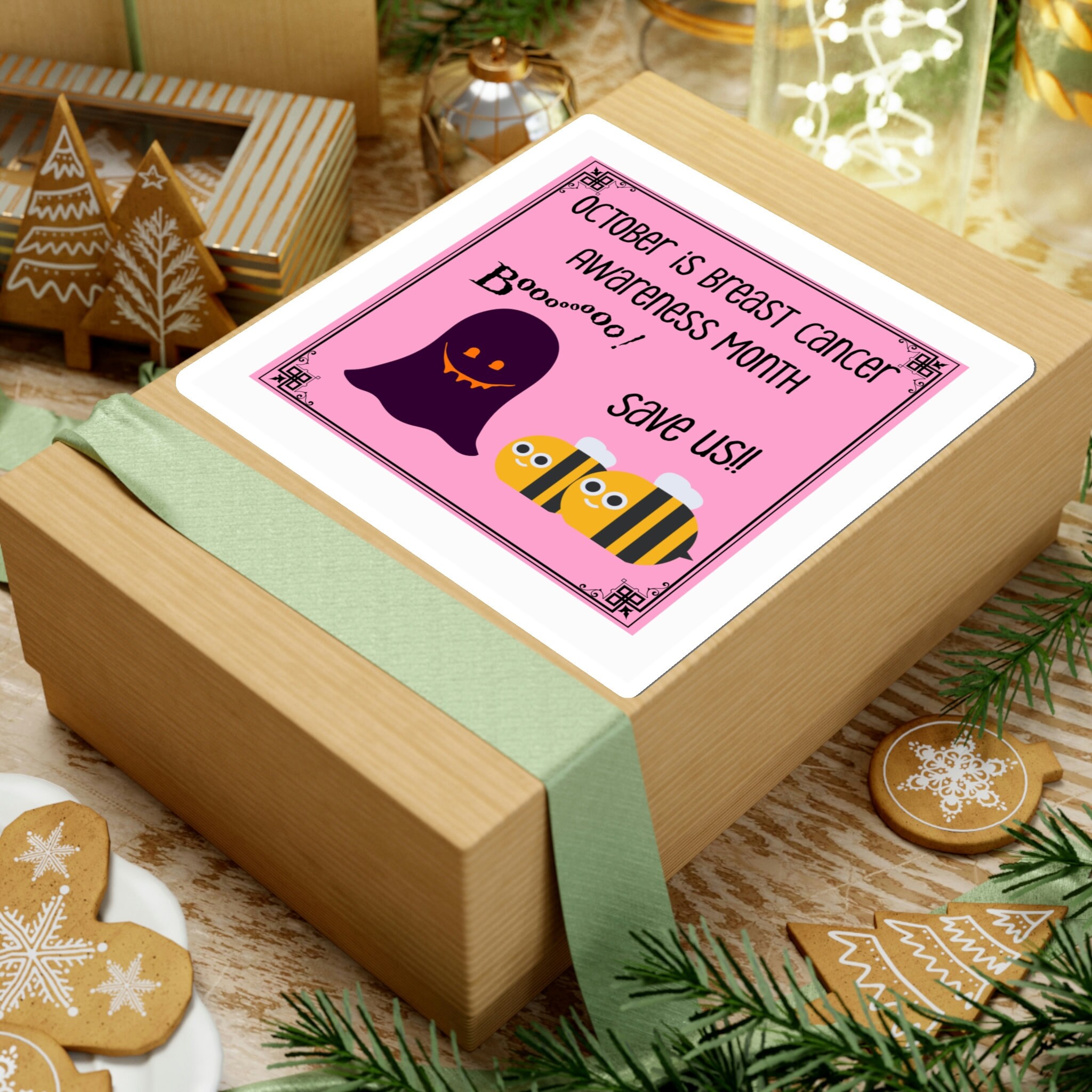 October Breast Cancer Awareness Month Sticker Boos and Bees - Etsy