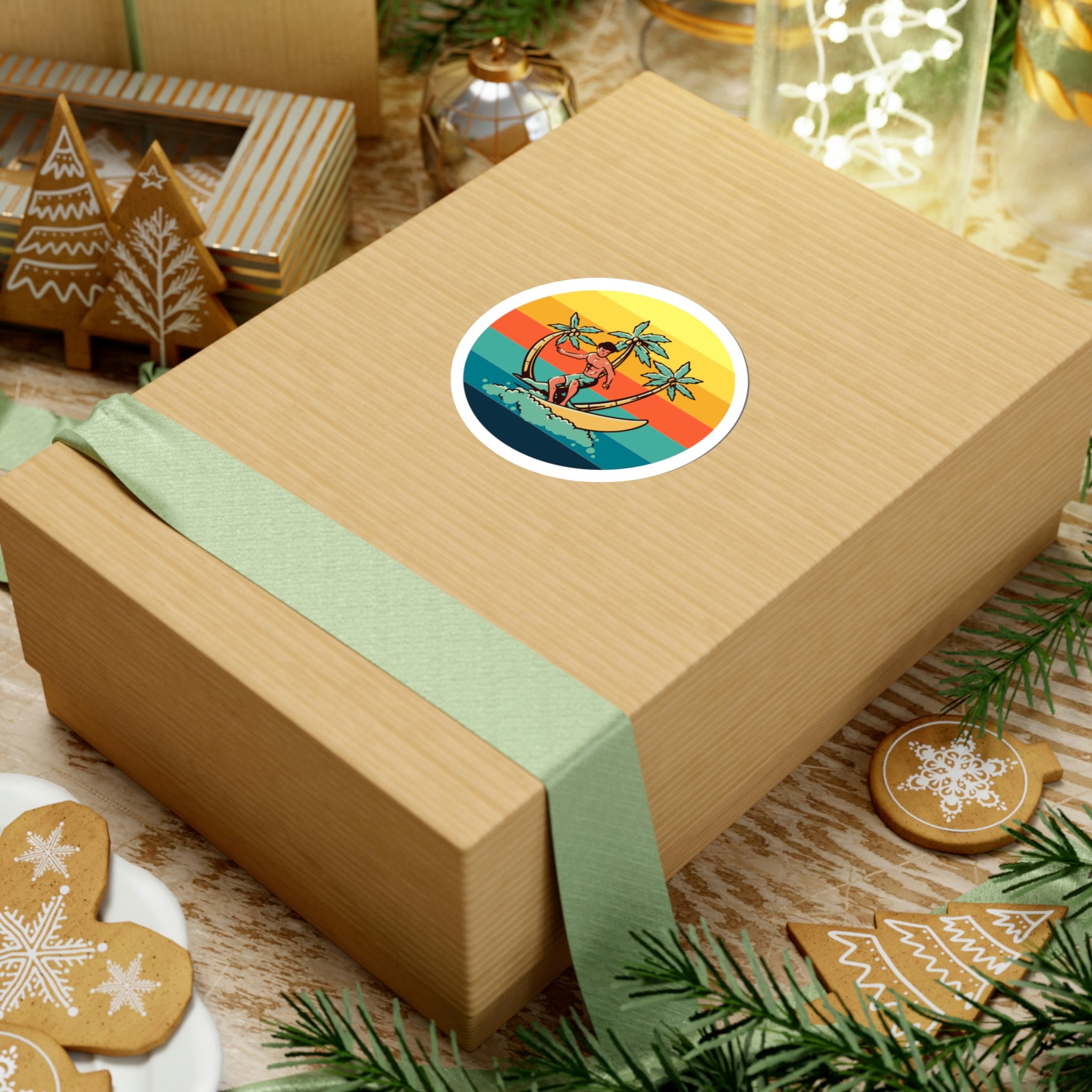 Surfin' the Tropical Beach Day Sticker - Etsy