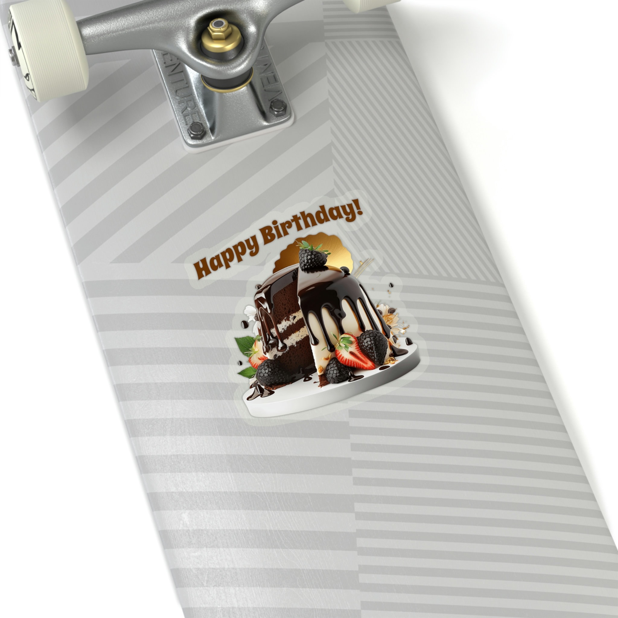 Happy Birthday Chocolate Cake Sticker - Etsy