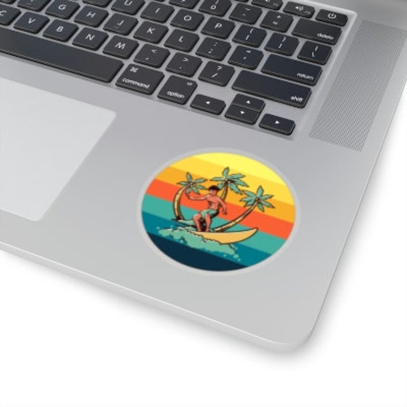 Surfin' the Tropical Beach Day Sticker - Etsy