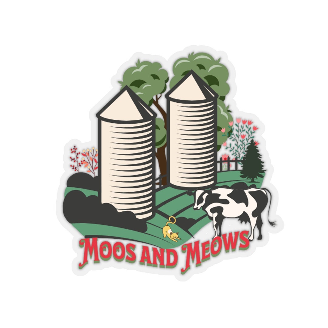 Cats and Cows Moos and Meows Farm Life Stickers - Etsy