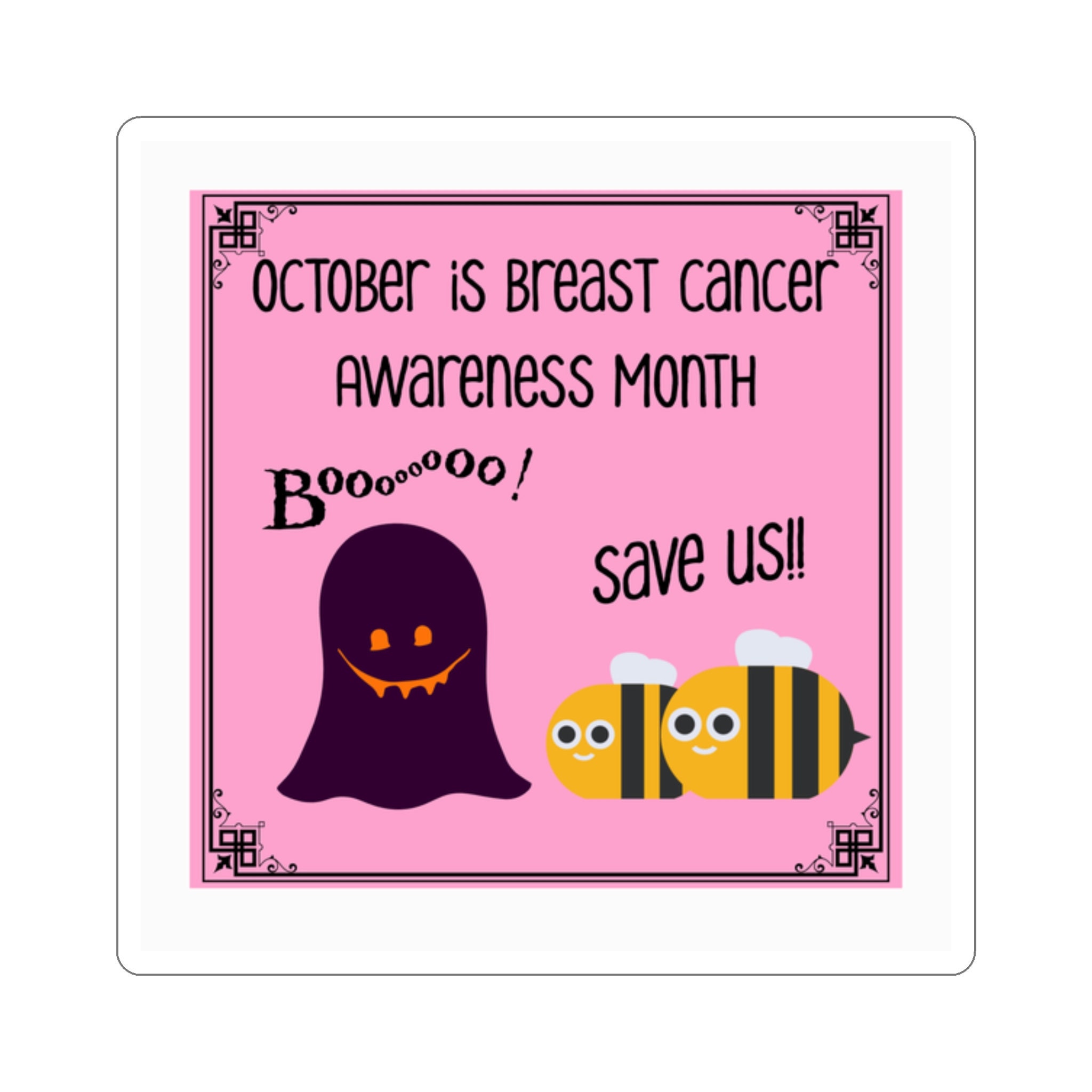 October Breast Cancer Awareness Month Sticker Boos and Bees - Etsy