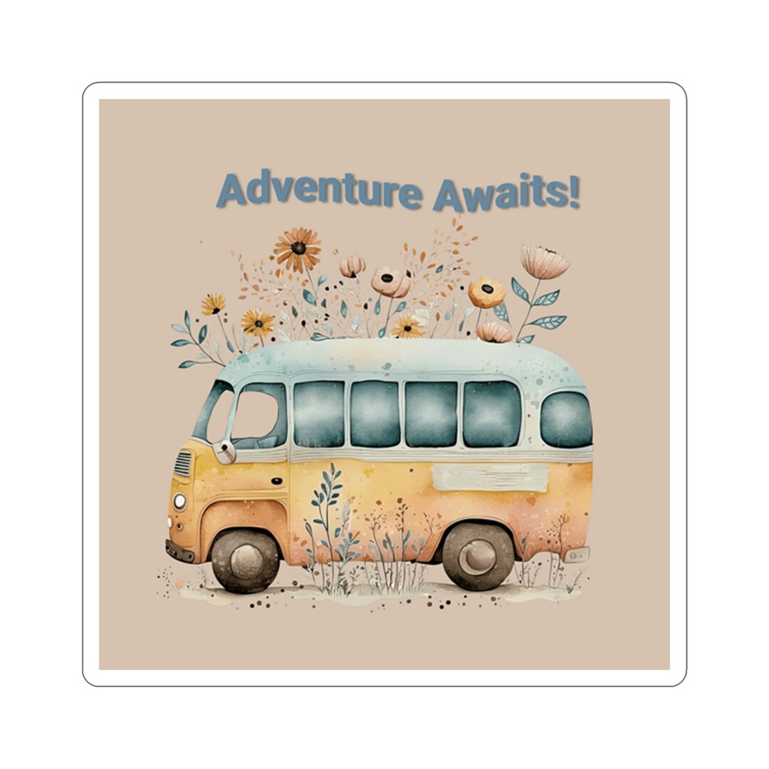 Adventure Awaits Tour Bus Sticker - Etsy
