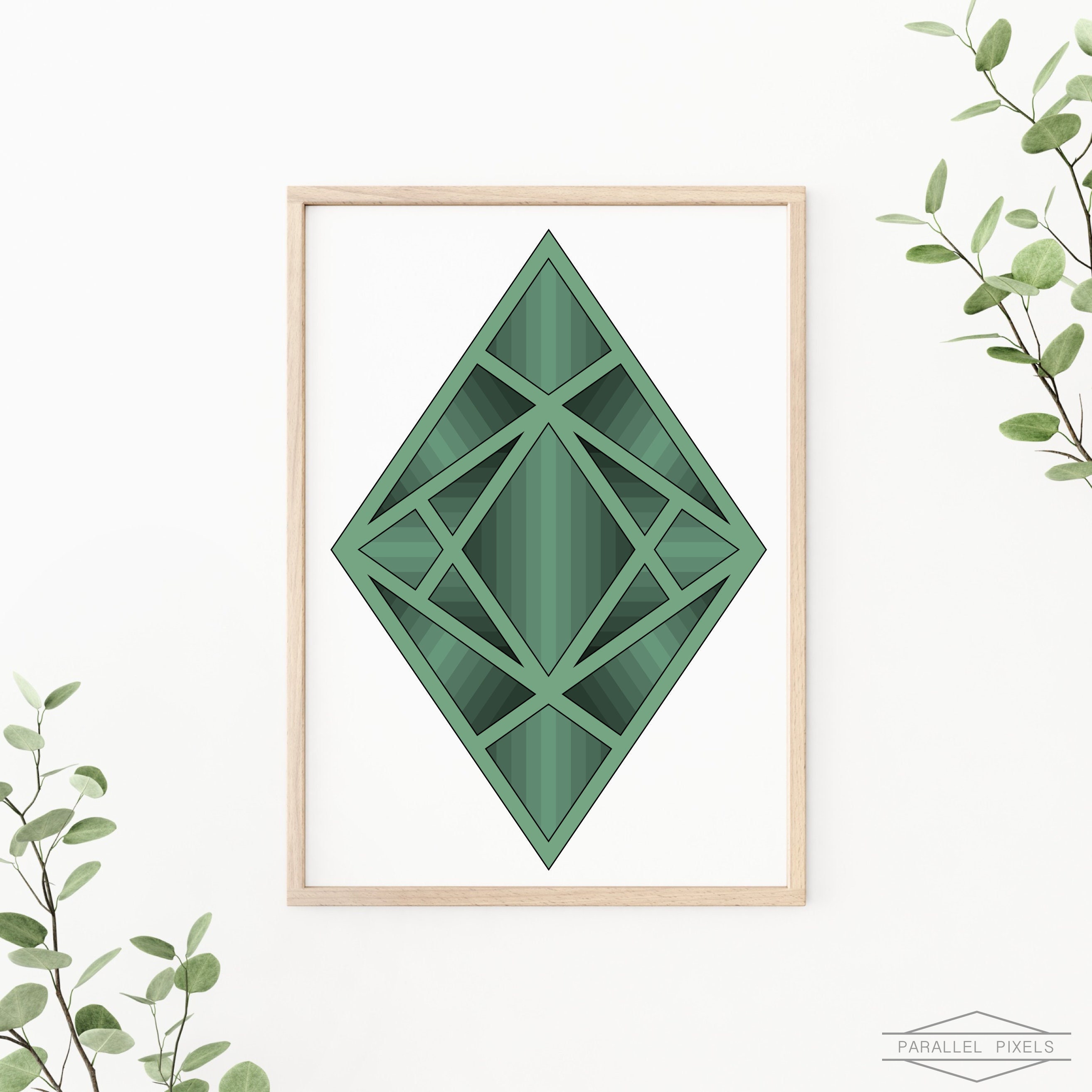 Geometric Diamond Layered CNC .svg .ai .dxf .dwg .pdf .eps Digital File ...