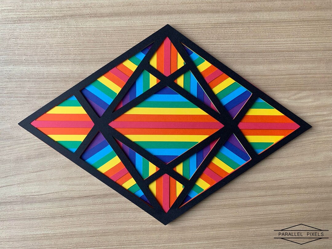 Geometric Diamond Layered CNC (.svg .ai .dxf .dwg .pdf .eps) Digital ...