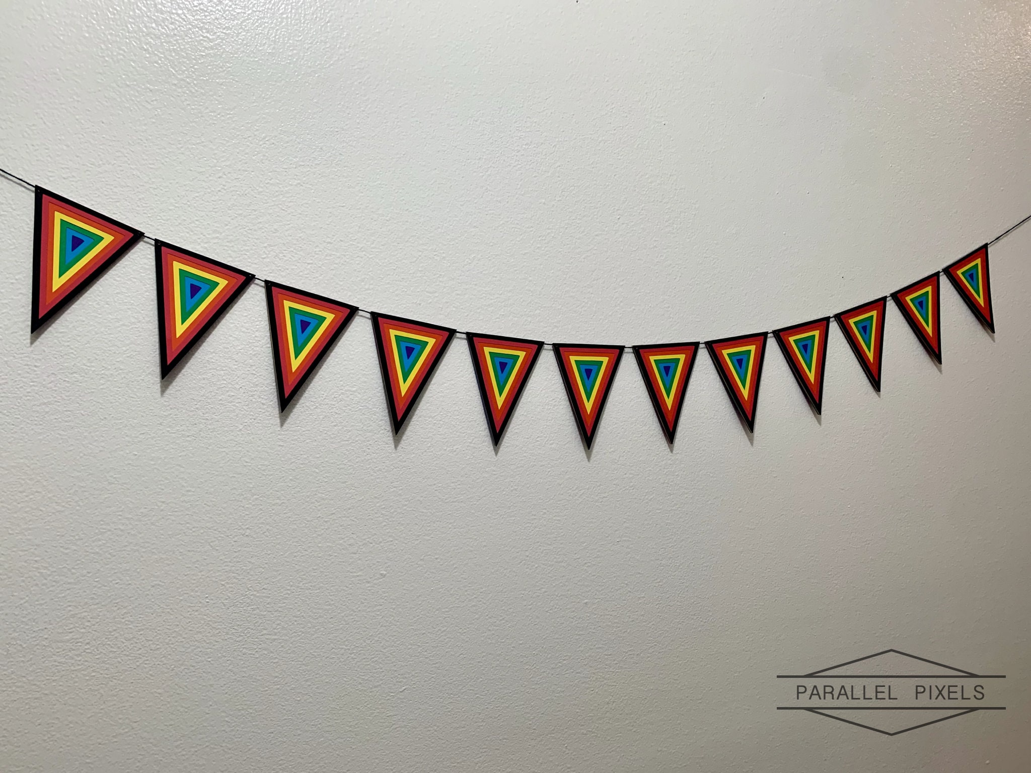 Layered Banner Bunting Flags CNC (.svg .ai .dxf .dwg .pdf .eps) Digital ...