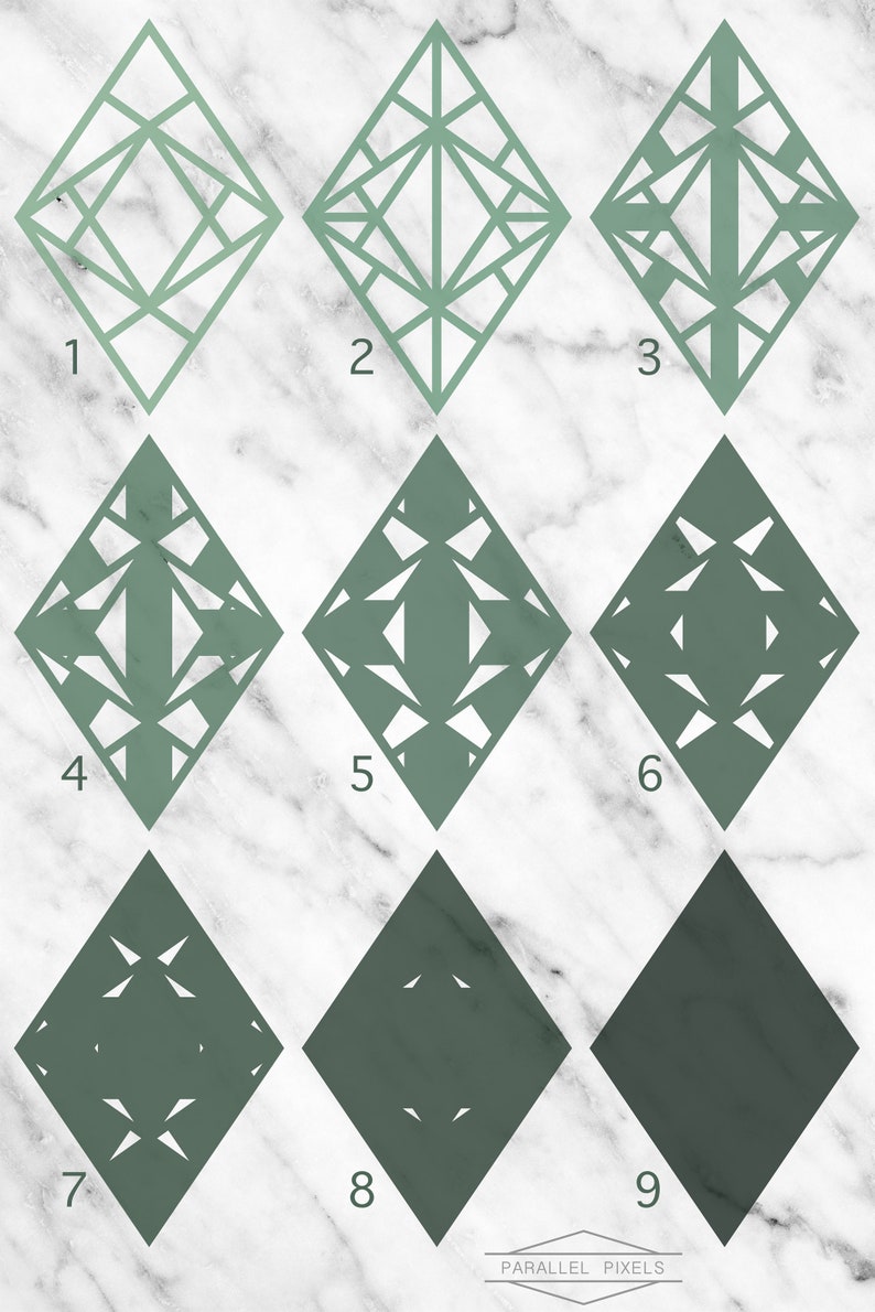 Geometric Diamond Layered CNC (.svg .ai .dxf .dwg .pdf .eps) Digital ...