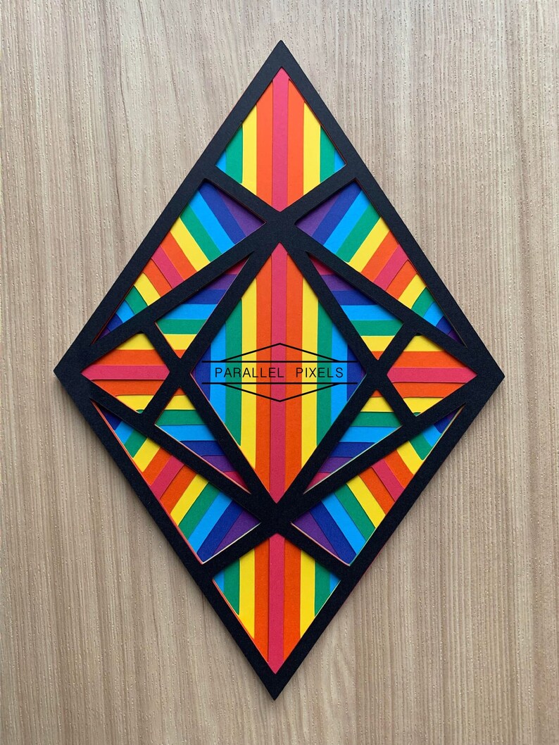 Geometric Diamond Layered CNC (.svg .ai .dxf .dwg .pdf .eps) Digital ...