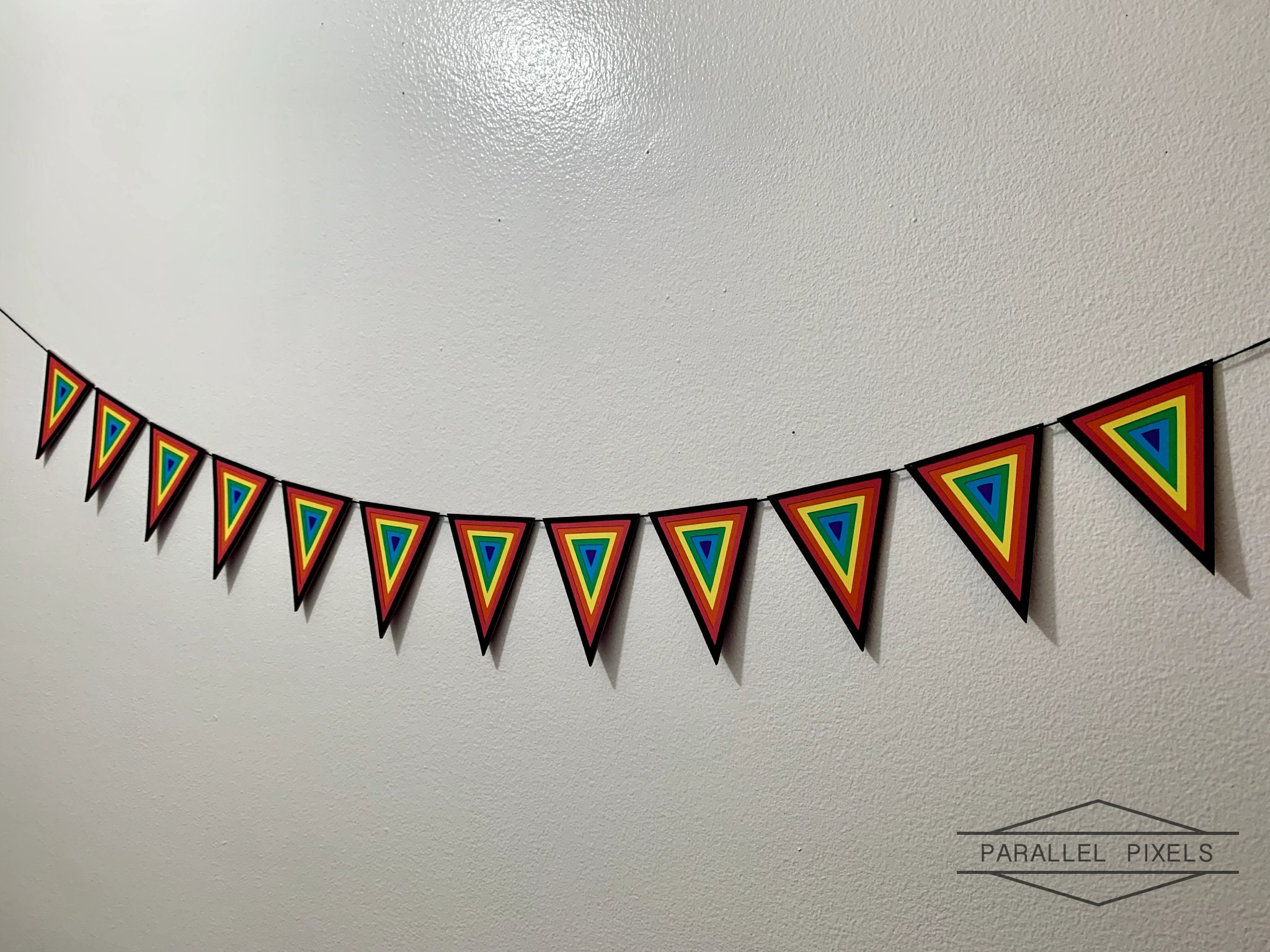 Layered Banner Bunting Flags CNC (.svg .ai .dxf .dwg .pdf .eps) Digital ...