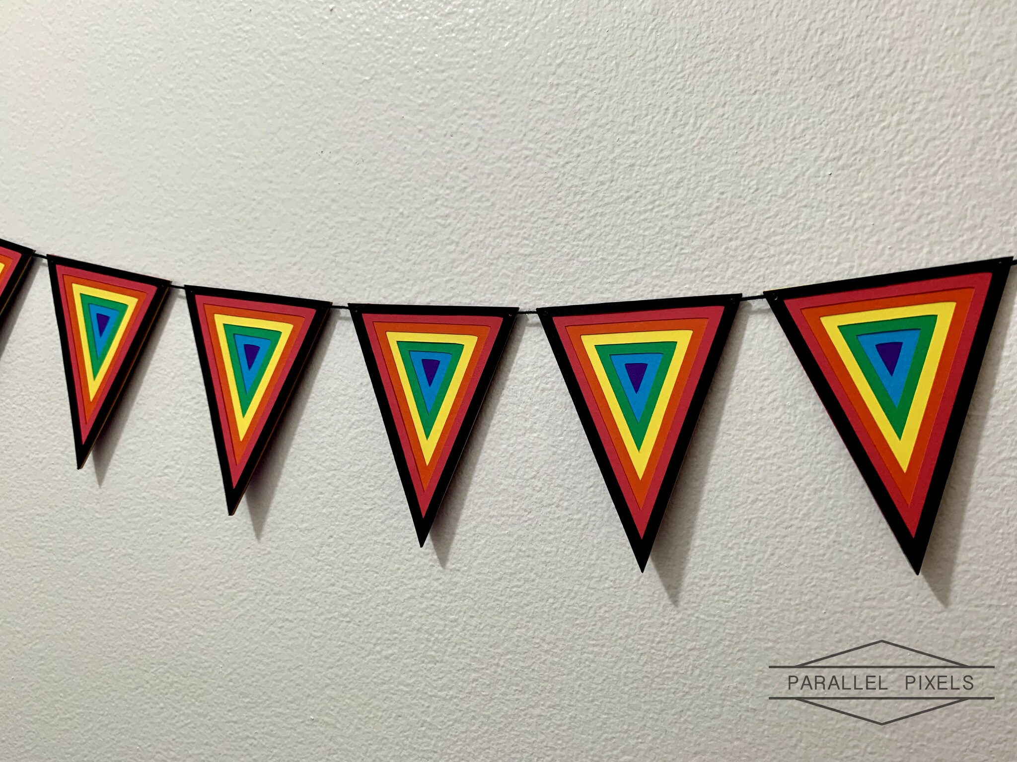 Layered Banner Bunting Flags CNC (.svg .ai .dxf .dwg .pdf .eps) Digital ...