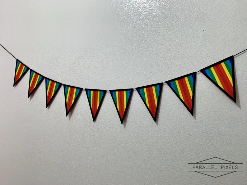 Layered Banner Bunting Flags CNC (.svg .ai .dxf .dwg .pdf .eps) Digital ...