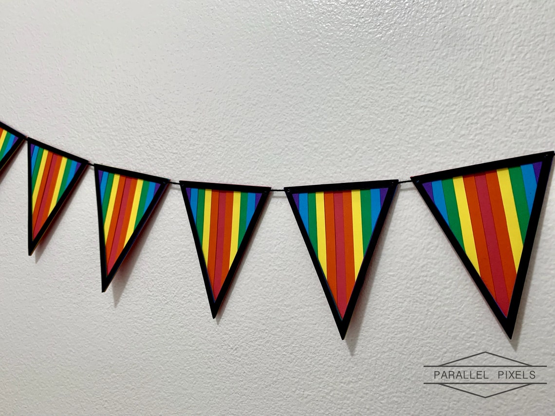 Layered Banner Bunting Flags CNC (.svg .ai .dxf .dwg .pdf .eps) Digital ...