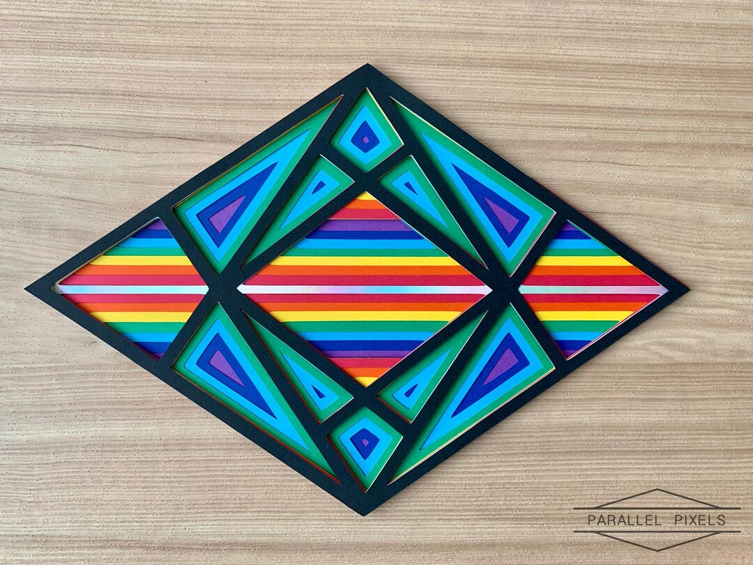 Geometric Diamond Layered CNC (.svg .ai .dxf .dwg .pdf .eps) Digital ...