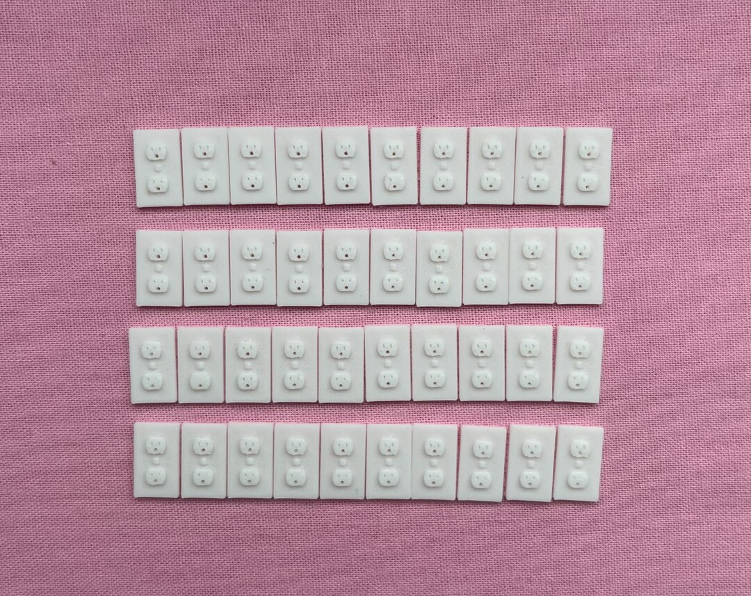 40-pack Miniature Electrical Outlets - 1:12 Scale Dollhouse Accessories ...