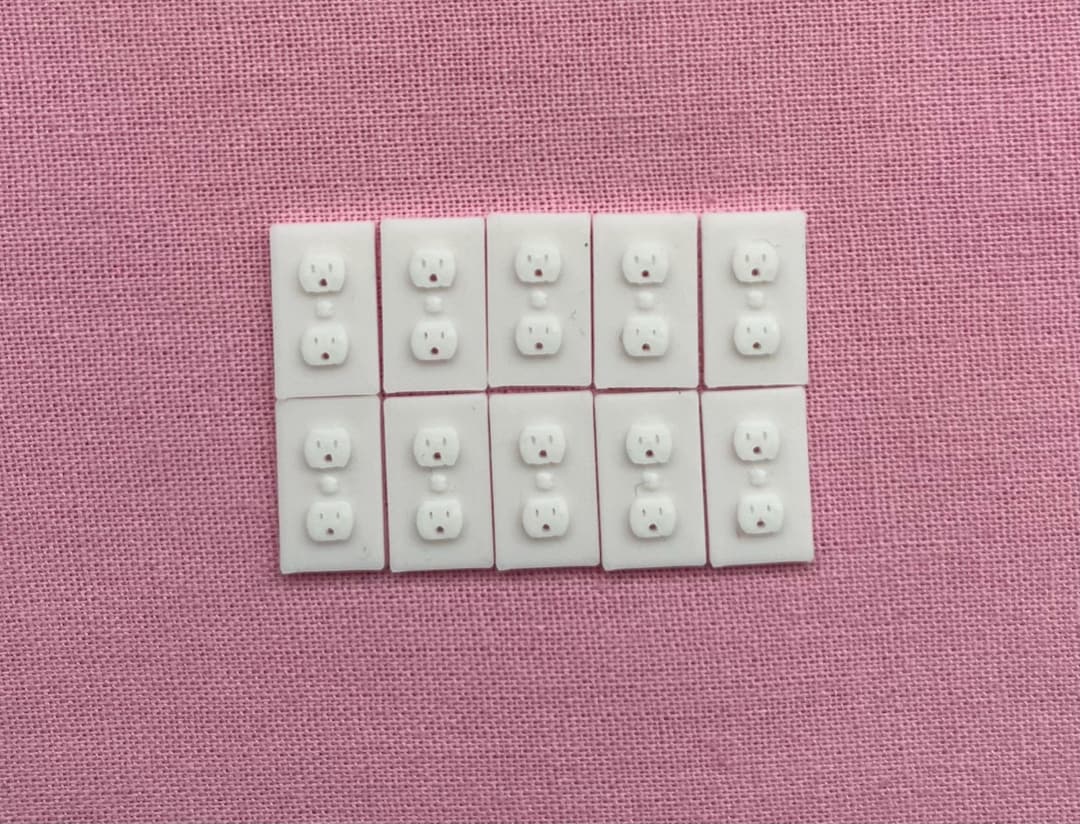 10-pack Miniature Electrical Outlets - 1:12 Scale Dollhouse Accessories ...