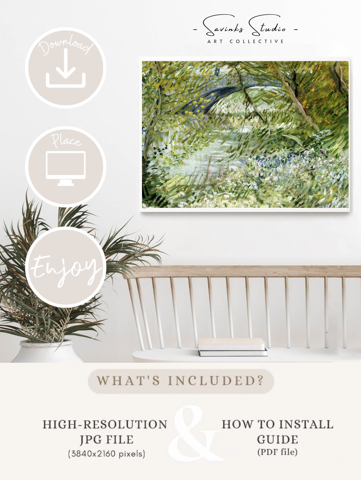 River Frame Tv Art for Spring, Rustic Landscape Tv Display, Sceneryl Tv ...