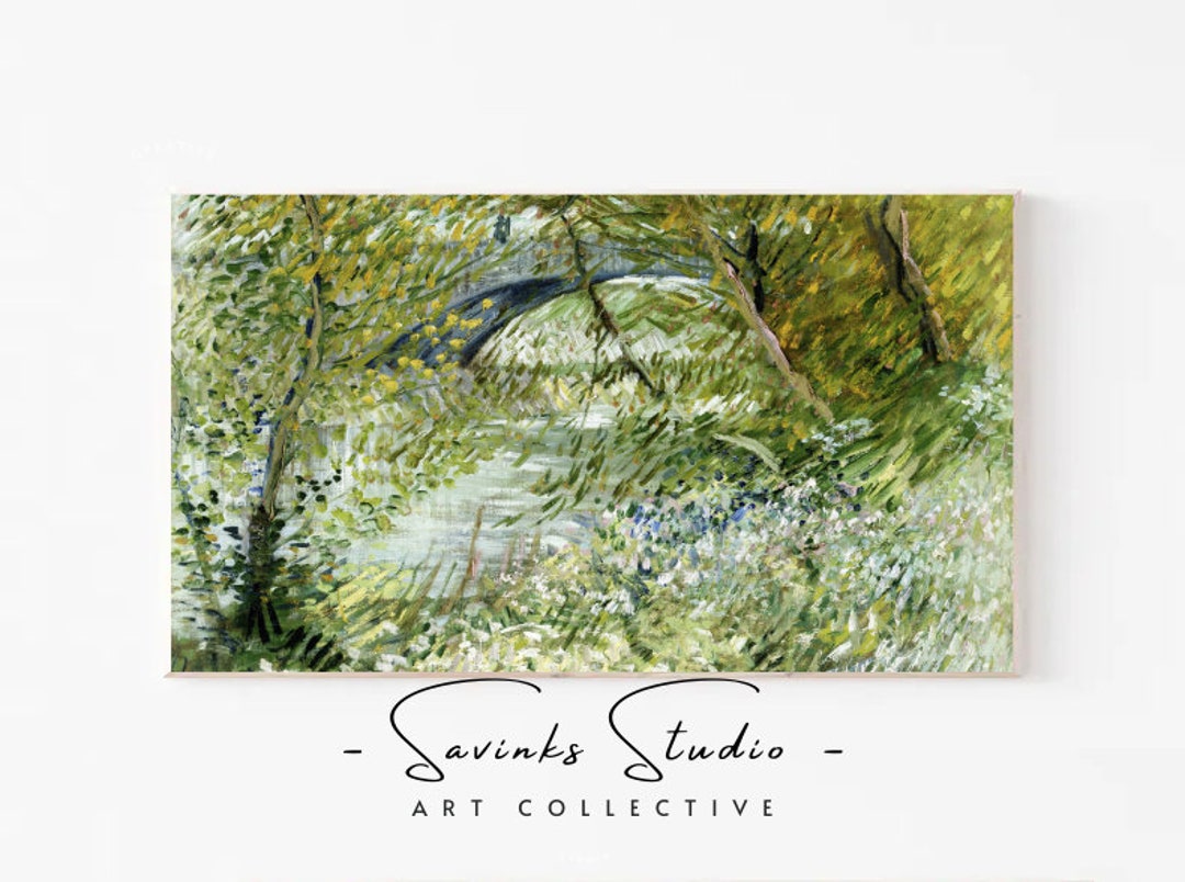 River Frame Tv Art for Spring, Rustic Landscape Tv Display, Sceneryl Tv ...