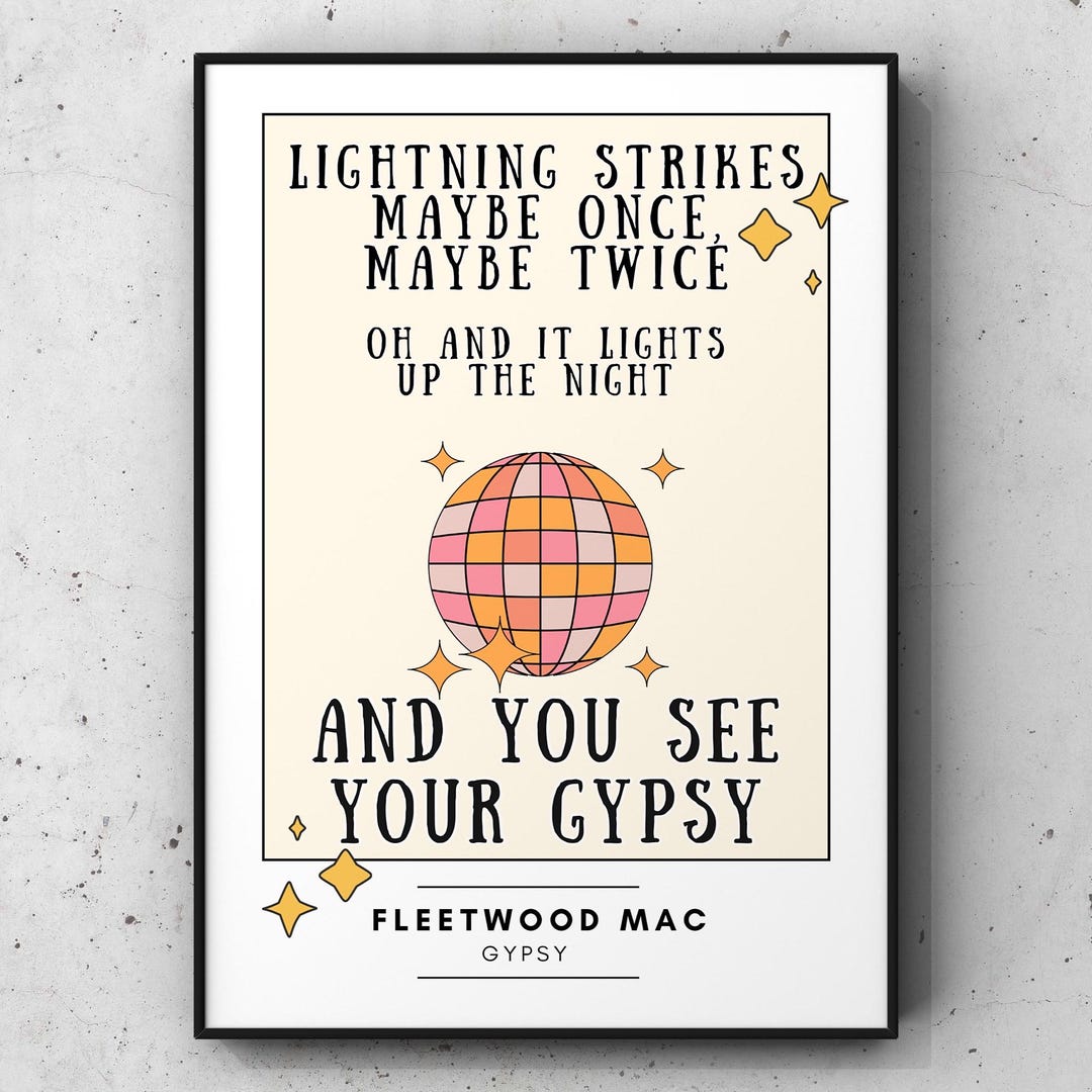 Fleetwood Mac Gypsy Graphic Wall Art Print Retro - Etsy