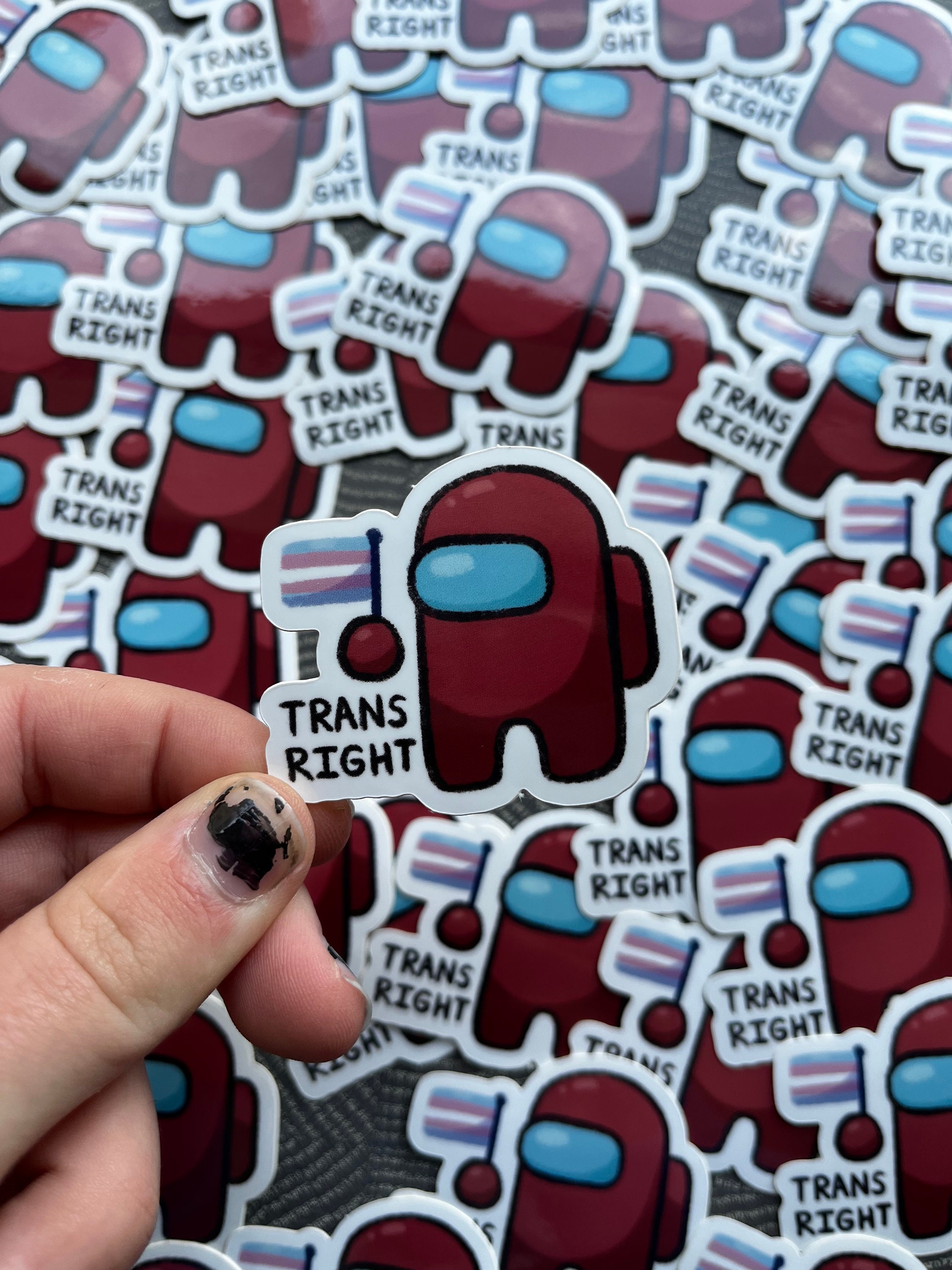 Among Us Trans Right Sticker - Etsy