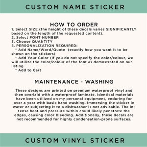 Personalized Name Sticker, Custom Vinyl Sticker, Gradient Color Name ...