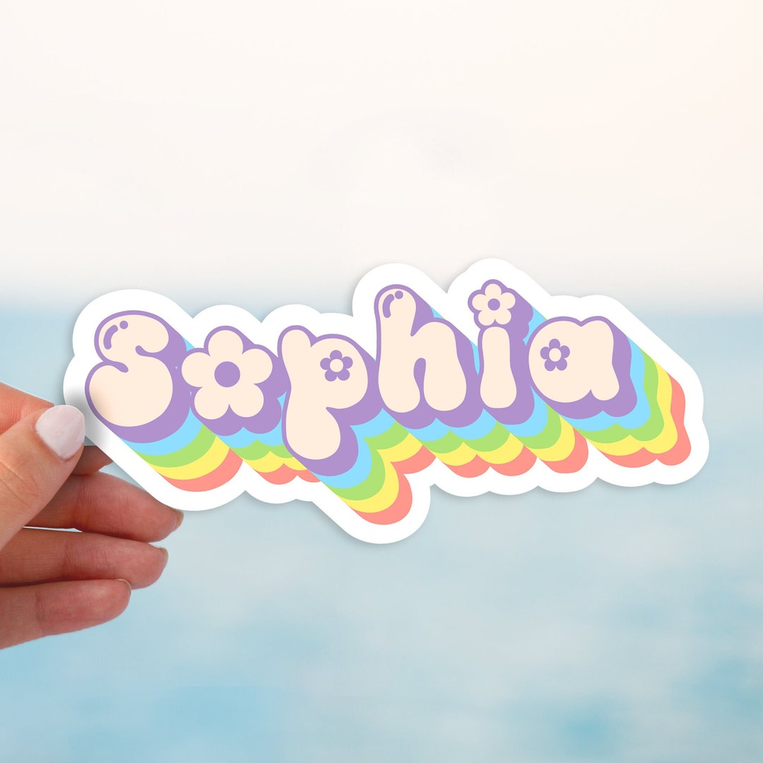 Custom Retro Name Sticker, Name Stickers Retro Vinyl Waterproof ...