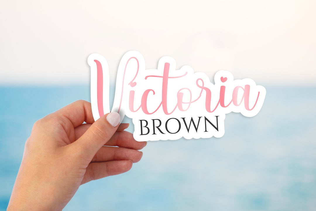 Personalized Name Sticker, Custom Vinyl Sticker, Gradient Color Name ...