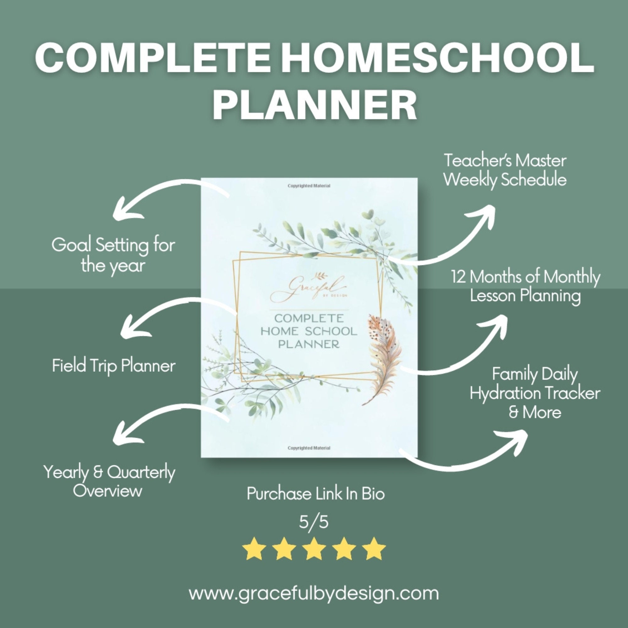 Printable Complete Homeschool Planner by Graceful by Design in Full ...