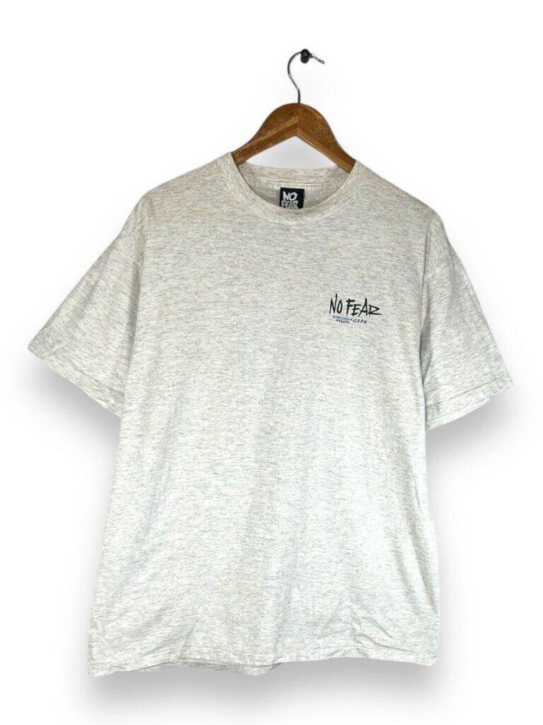 Vintage 90s No Fear Dangerous Gear Sports Logo Spellout T-shirt Size ...