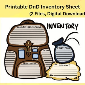 Bag of Holding, Inventory Bag, for Dnd 5e, Dungeons and Dragons, Pdf ...