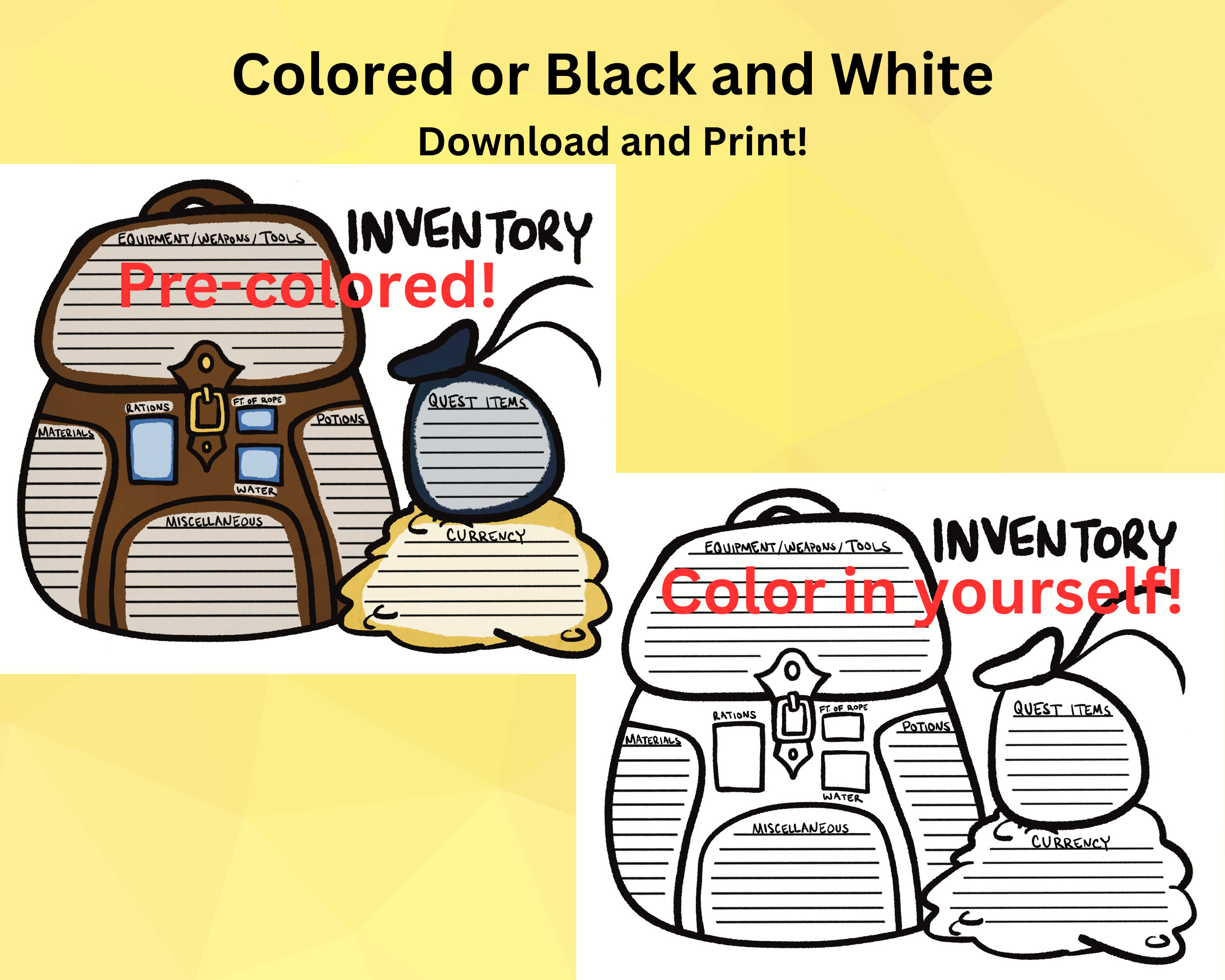 Bag of Holding, Inventory Bag, for Dnd 5e, Dungeons and Dragons, Pdf ...