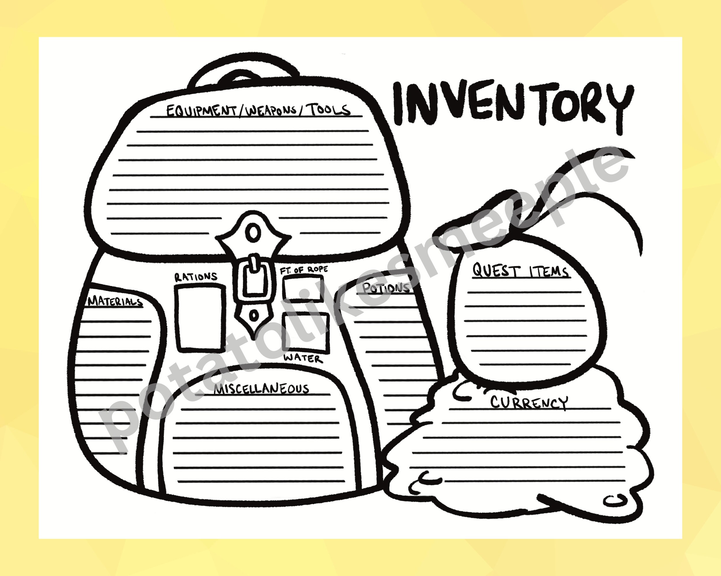 Bag of Holding, Inventory Bag, for Dnd 5e, Dungeons and Dragons, Pdf ...