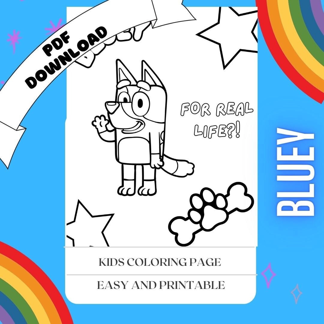 BLUE COLORING PAGE | Pdf Download & Printable - Etsy
