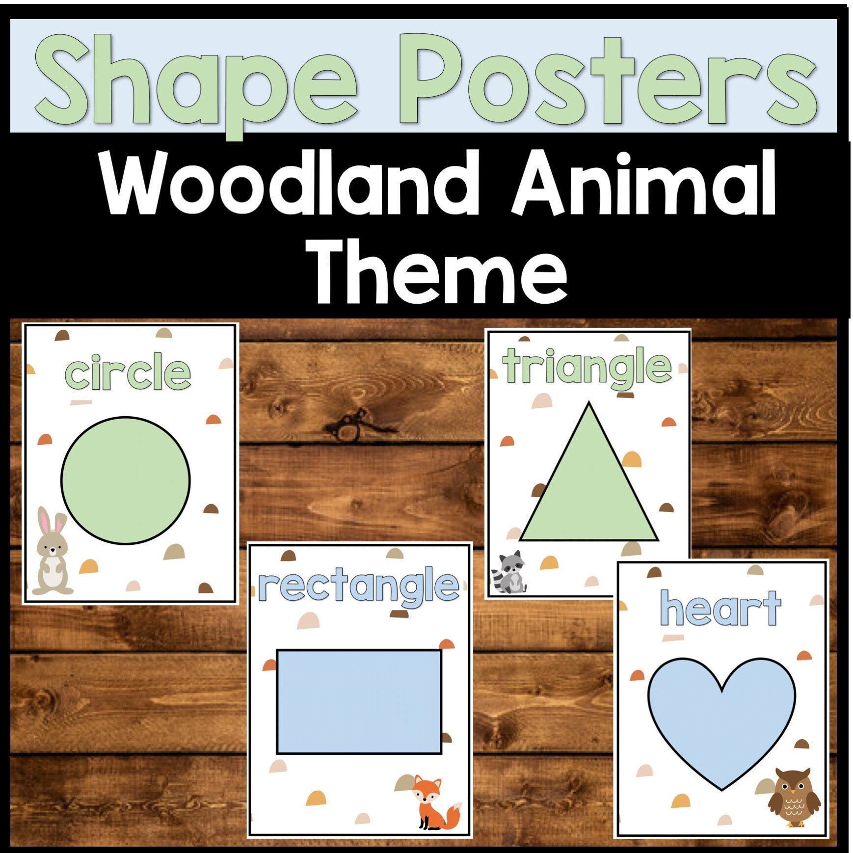 Woodland Animal Shape Posters - Etsy
