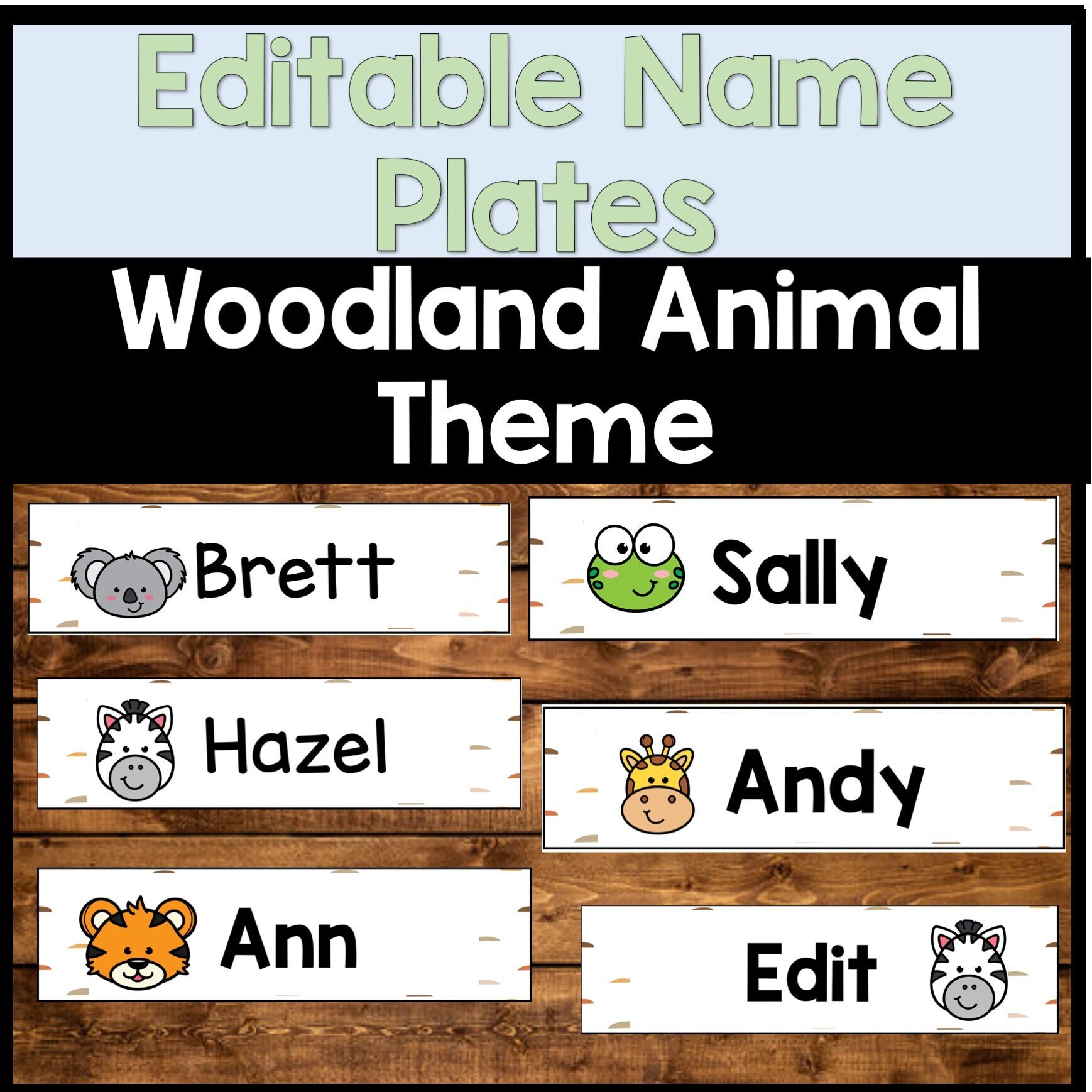 Woodland Animal Name Plates - Etsy