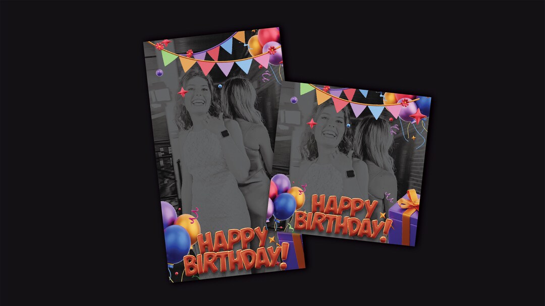 Birthday Overlay 1 - Pre-made - 360 Photo Booth - Etsy