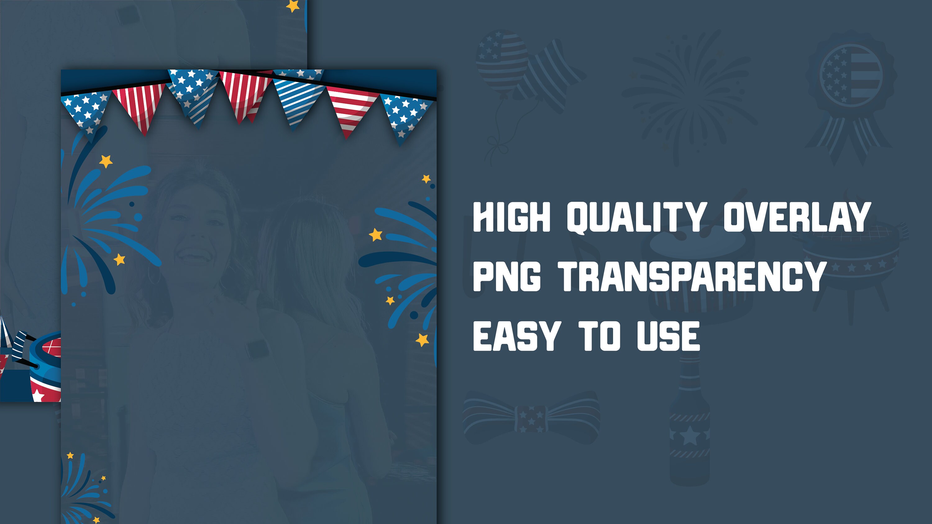 4th of July Overlay Pre-made 360 Photo Booth - Etsy