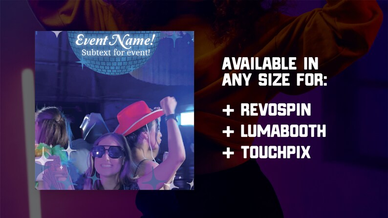 Blue Disco Ball - 360 Photo Booth Overlay - Custom Template for Prom ...