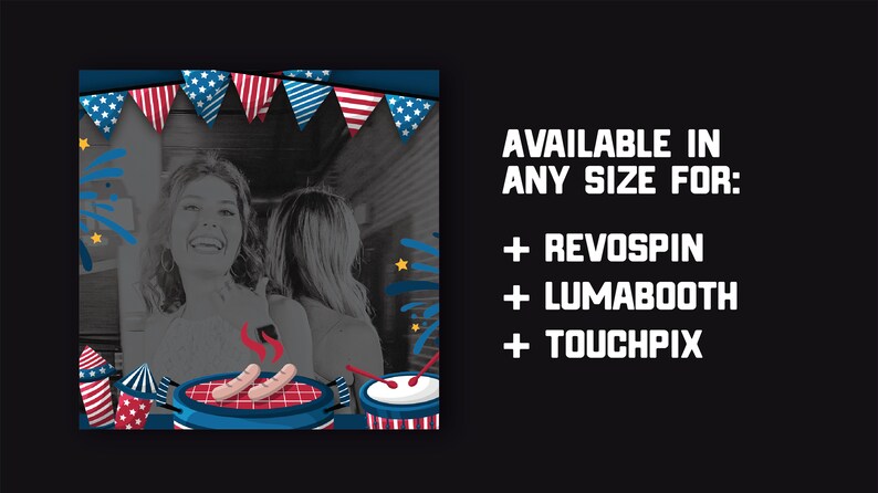 4th of July Overlay - Pre-made - 360 Photo Booth - Etsy