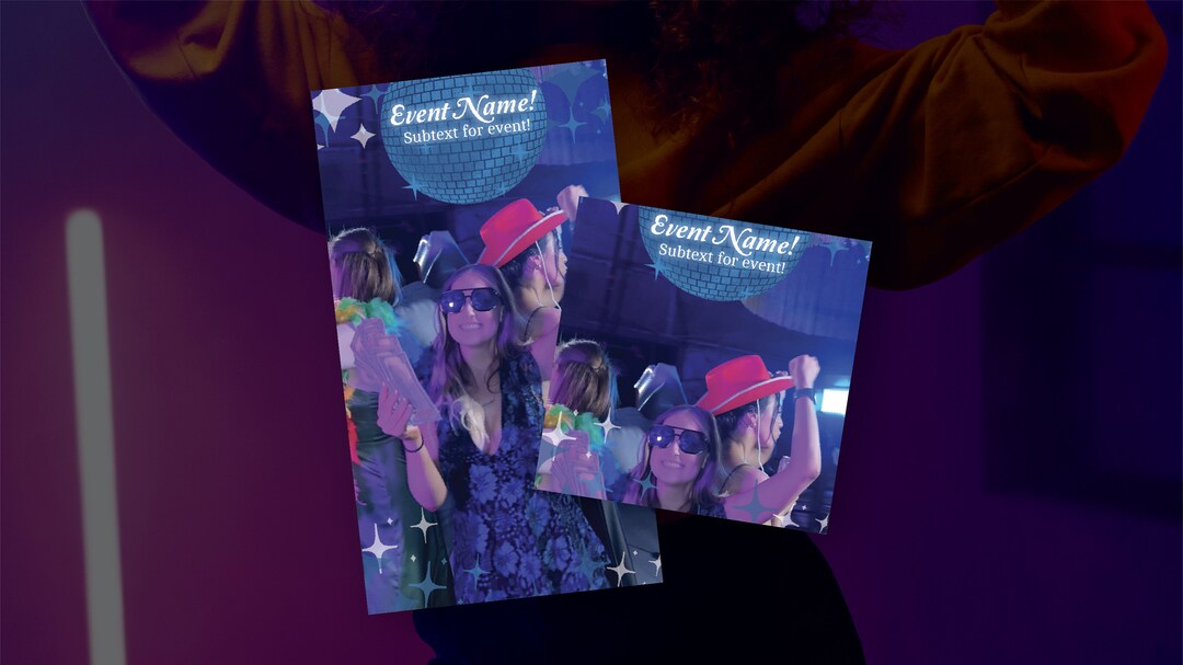 Blue Disco Ball - 360 Photo Booth Overlay - Custom Template for Prom ...
