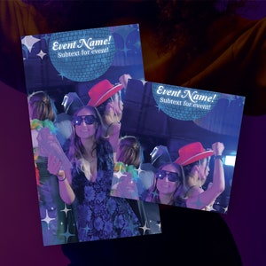 Blue Disco Ball - 360 Photo Booth Overlay - Custom Template for Prom ...