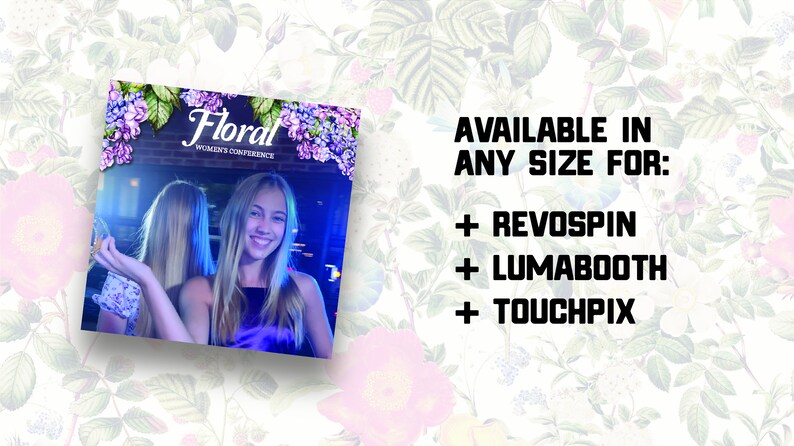 Purple Floral Lillies 360 Photo Booth Overlay - Custom Template - Etsy