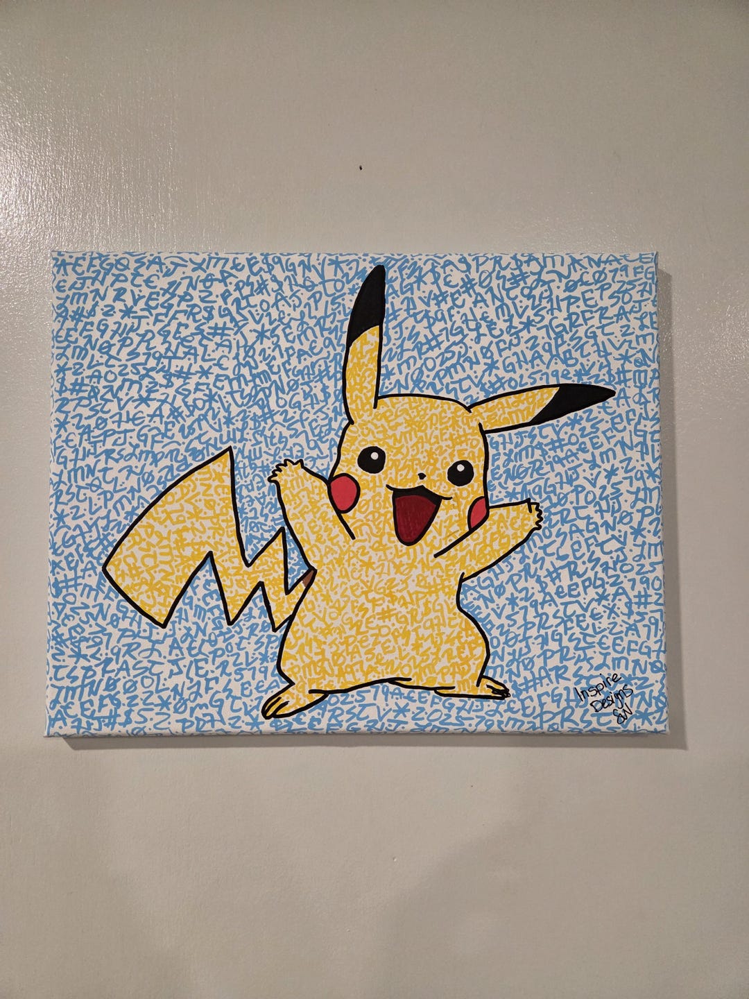 11x14 Hand Painted Pikachu Canvas Pop Art, Pokemon Artwork, Fan Art ...