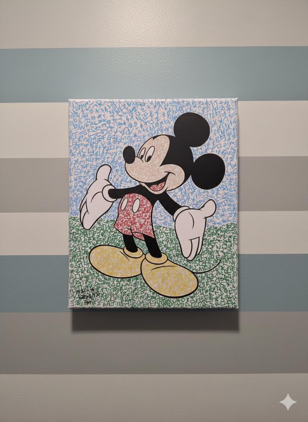 8x10 Mickey Mouse Canvas Pop Art, Fan Art, Disney, Character Artwork ...