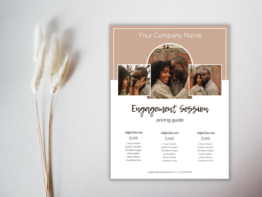 Editable Engagement Photography Pricing List, Mini Photo Session for ...