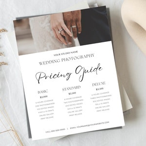 Wedding Photography Price List Template, Editable Price Sheet for ...