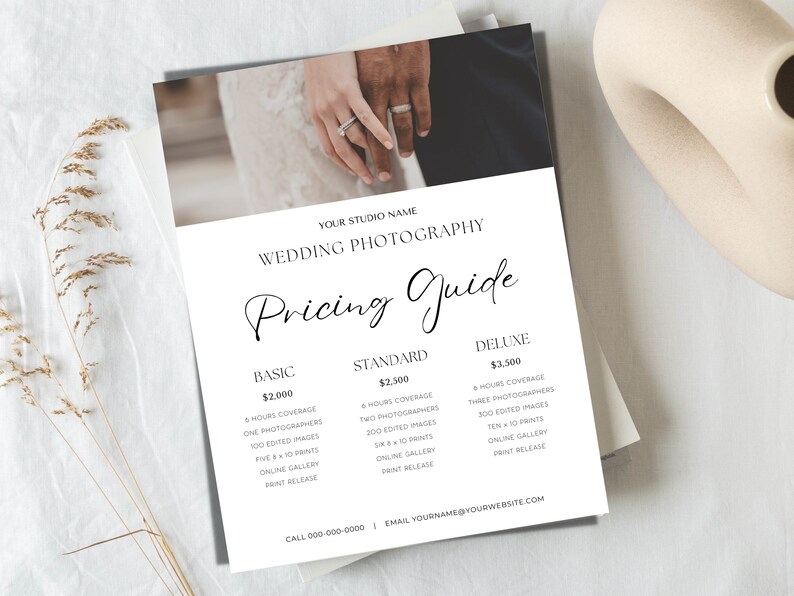 Wedding Photography Price List Template, Editable Price Sheet for ...