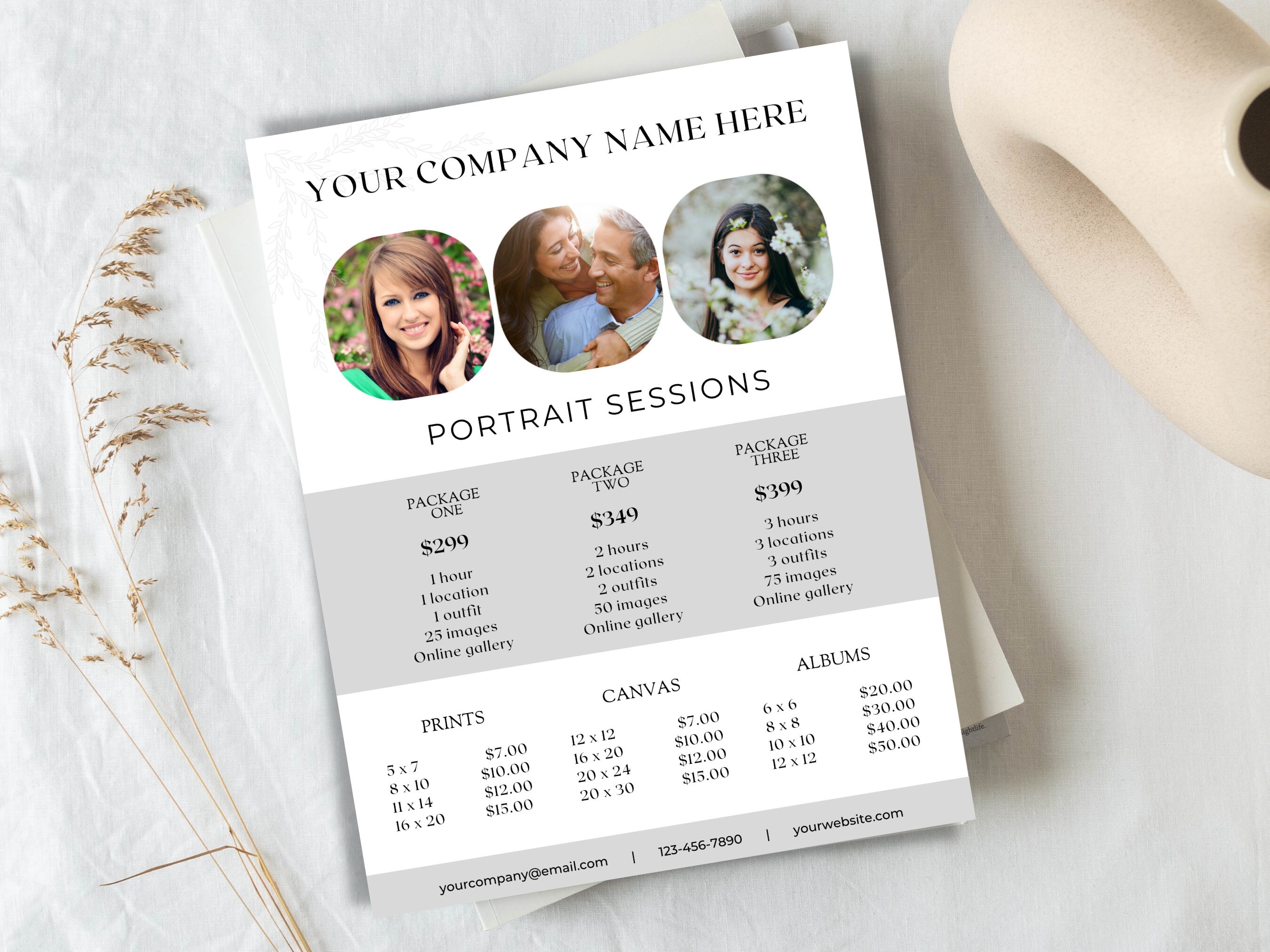 Mini Session Photography Pricing List, Photographer Pricing Template ...